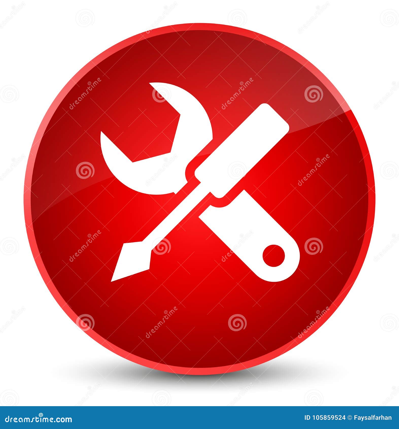 Settings Icon Elegant Red Round Button Stock Illustration ...