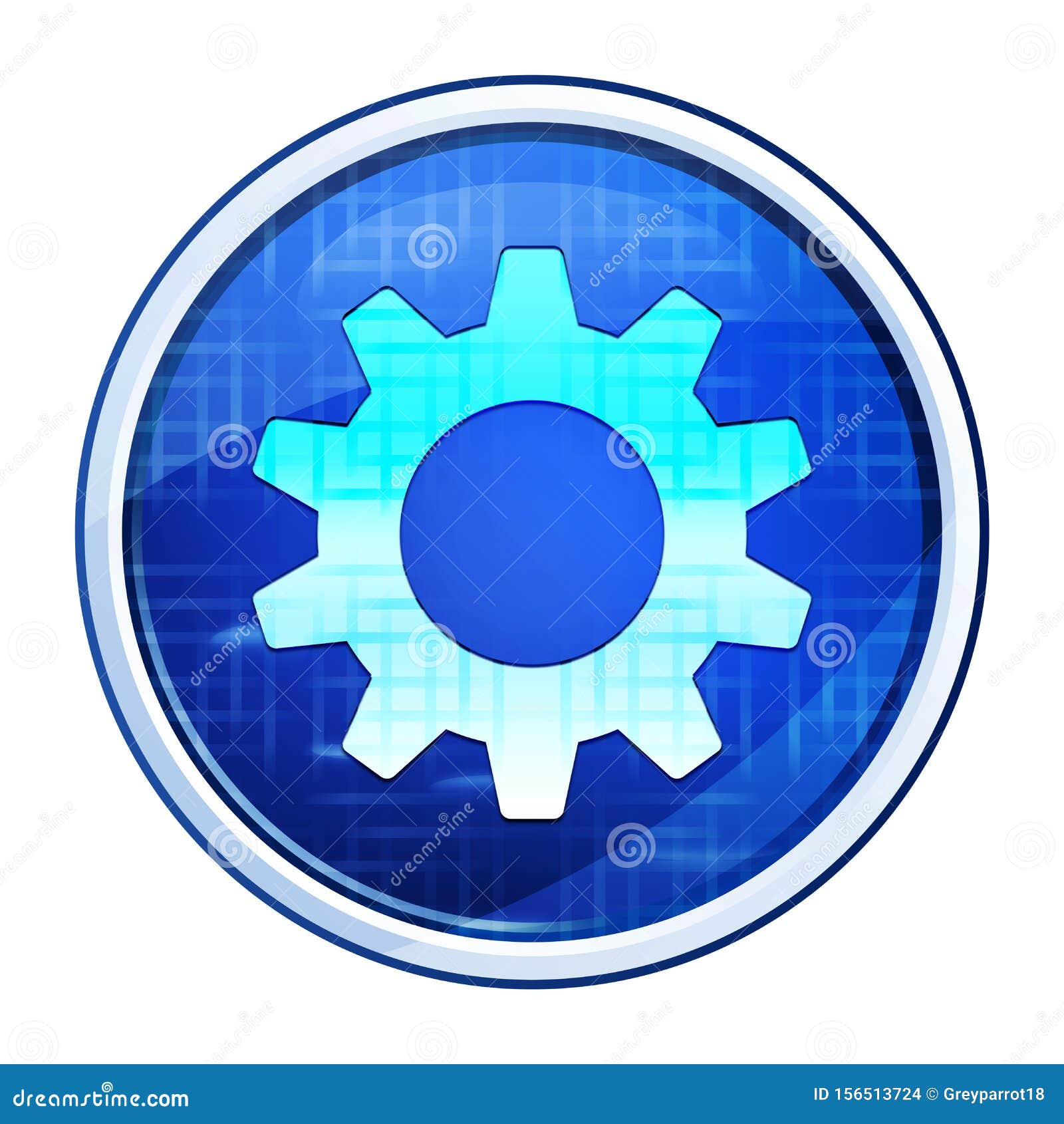Settings Icon Futuristic Blue Round Button Vector Illustration Stock ...