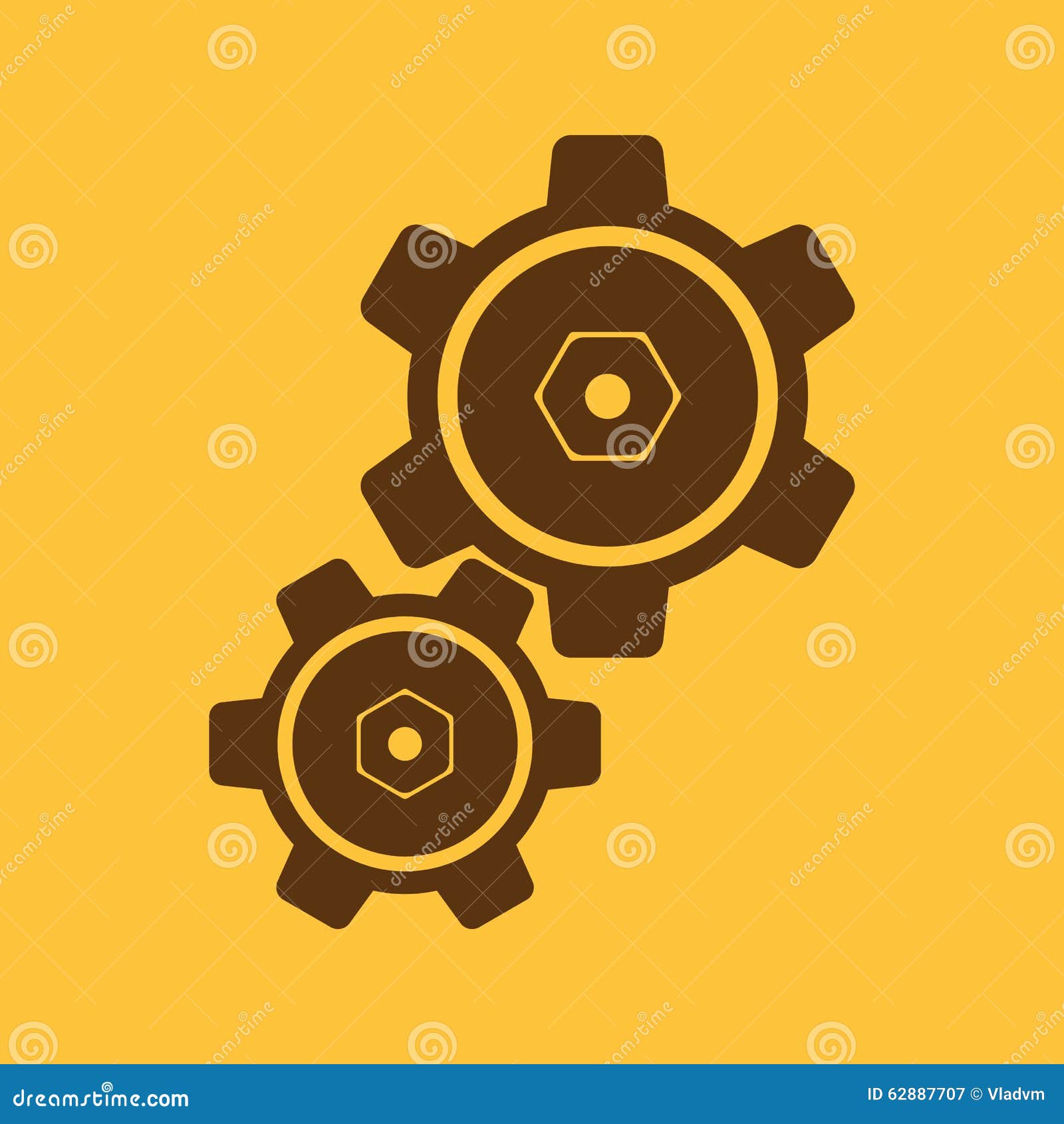 Gears Symbol Low Poly Vector Illustration, Mechanism Polygonal Icon ...