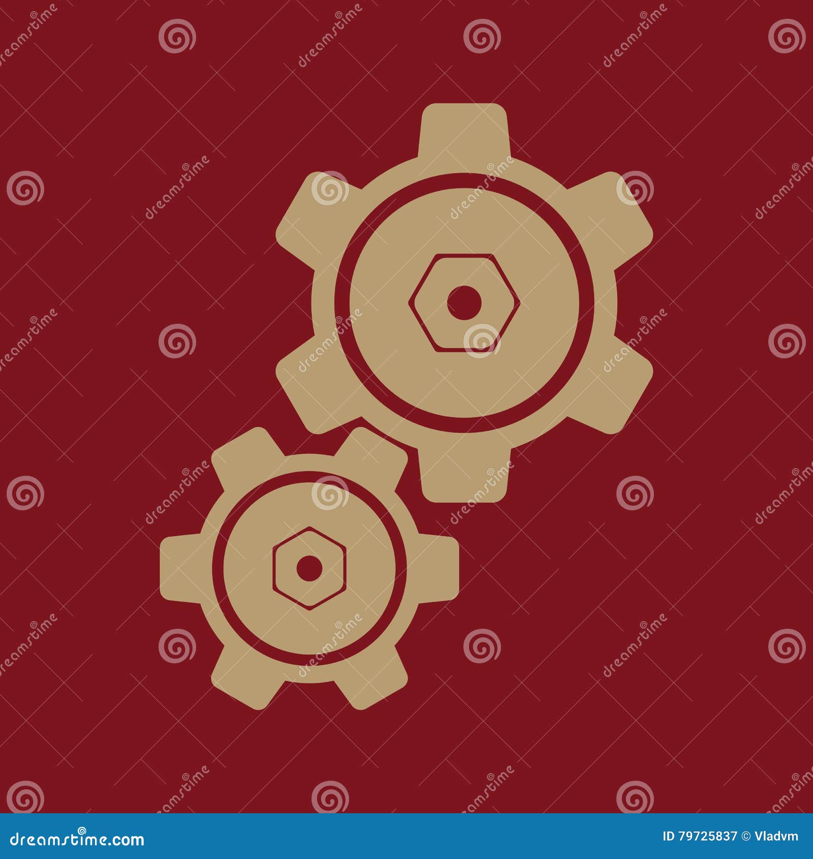 Gears Symbol Low Poly Vector Illustration, Mechanism Polygonal Icon ...