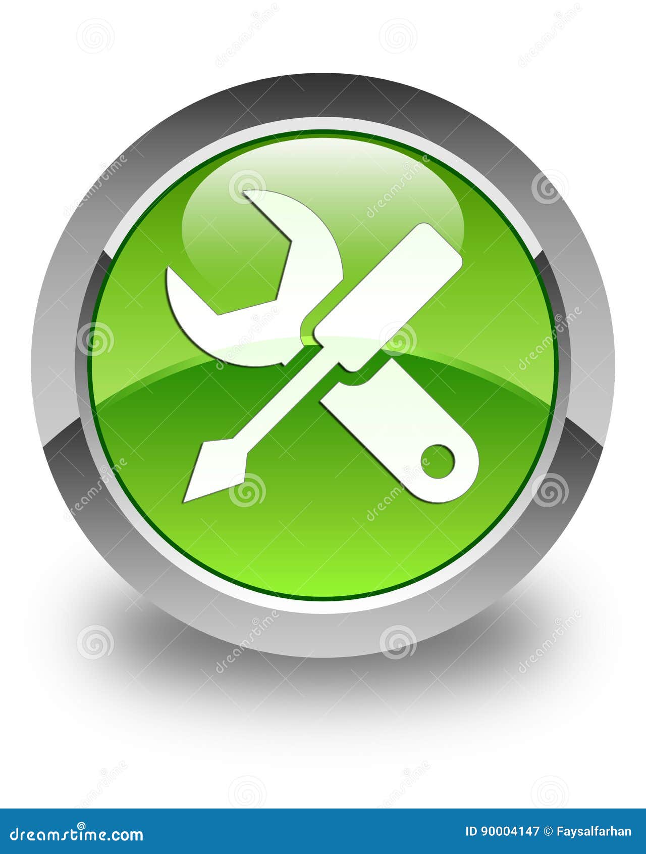 Settings Icon Glossy Green Round Button Stock Illustration ...