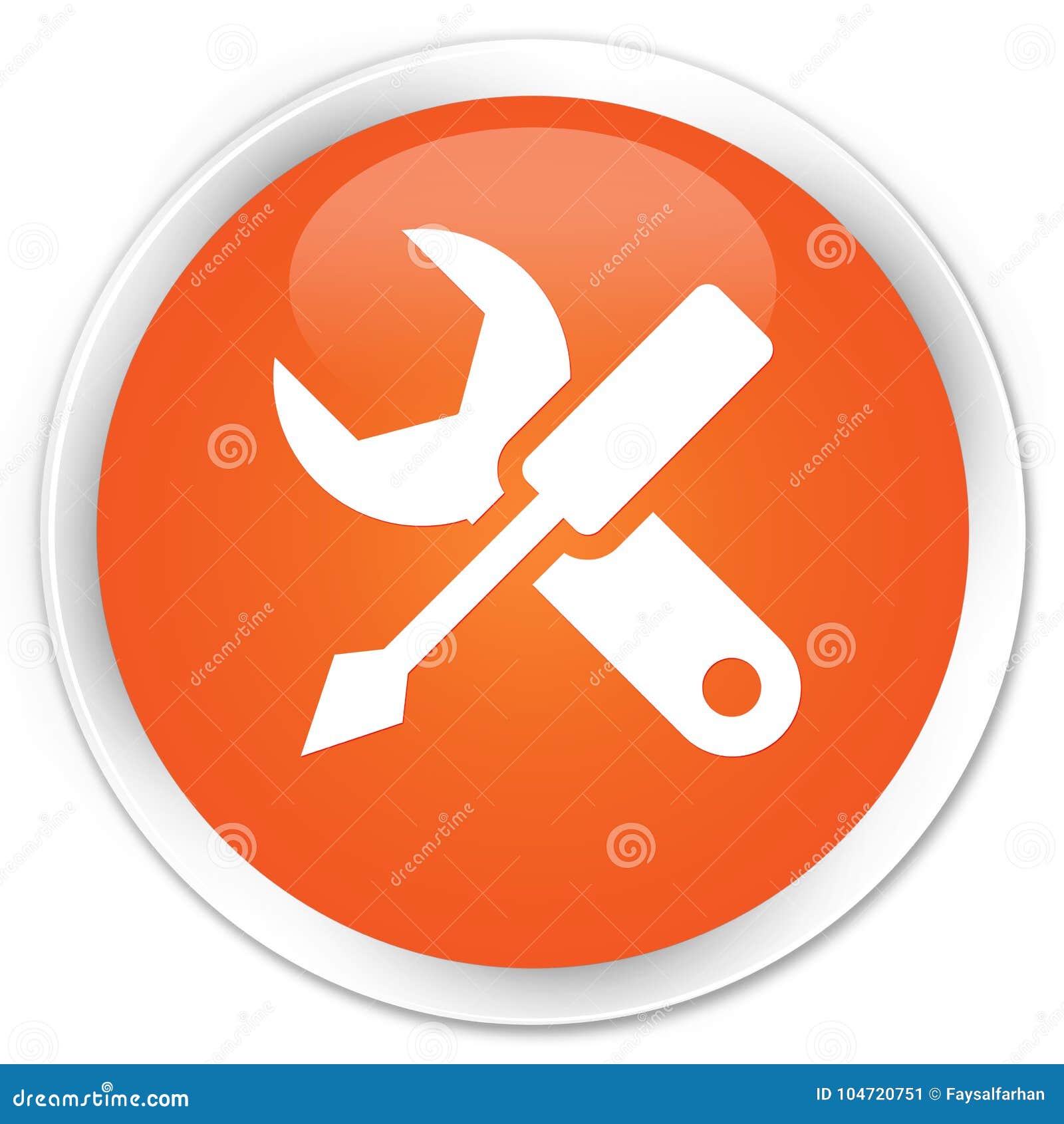 Settings Icon Premium Orange Round Button Stock Illustration ...