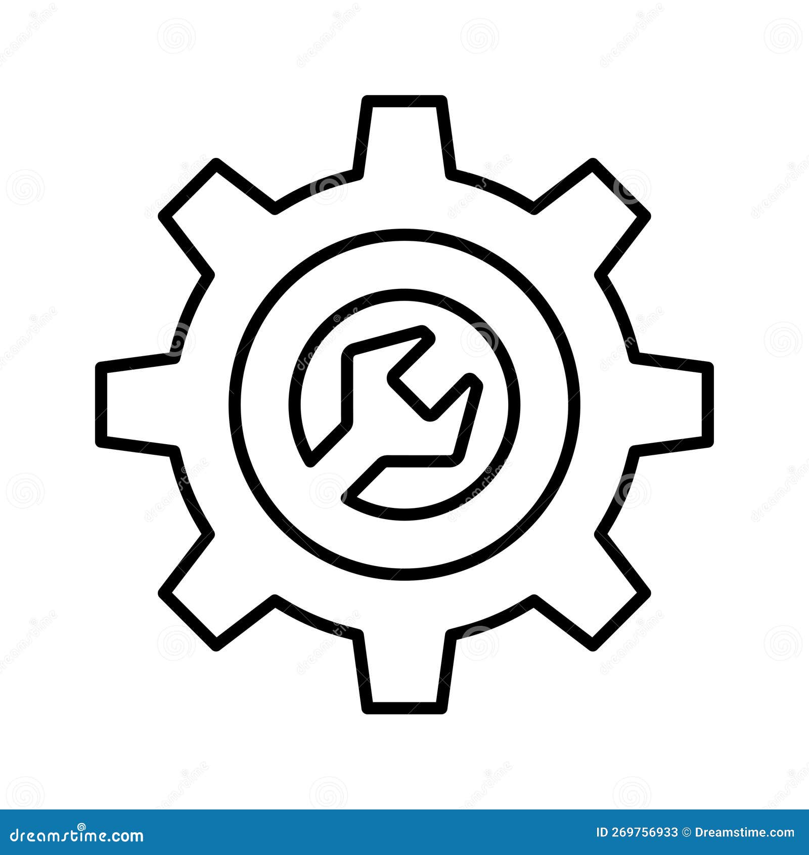 Settings Icon. Outline Symbol Stock Vector - Illustration of outline ...
