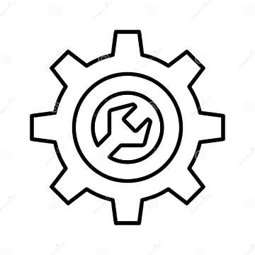 Settings Icon. Outline Symbol Stock Vector - Illustration of outline ...