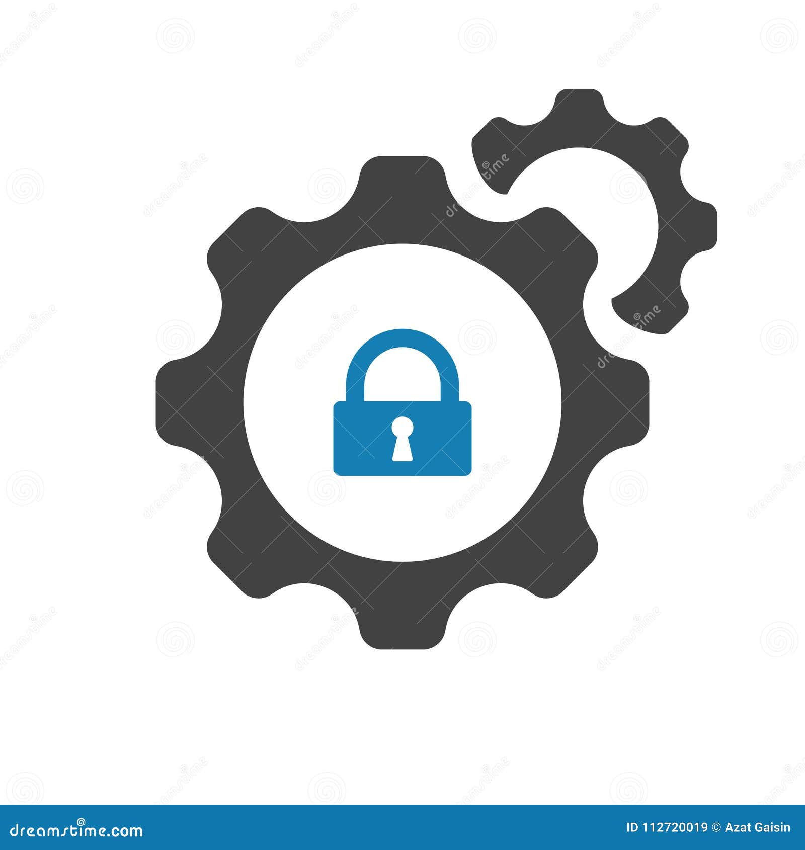 Settings Icon with Padlock Sign. Settings Icon and Security, Protection ...