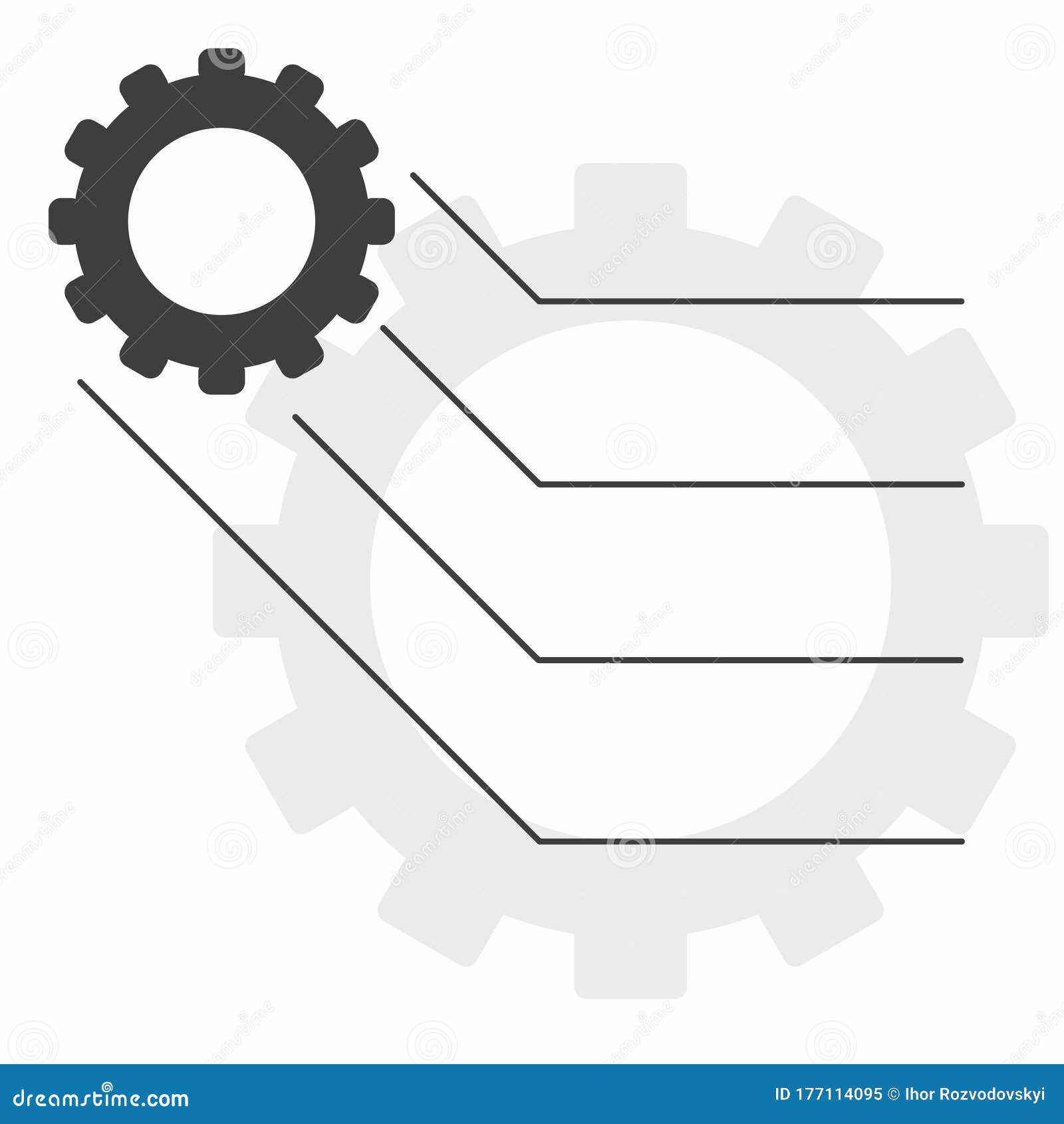 Settings Icon with Place for Text. Vector Illustration - High Quality ...