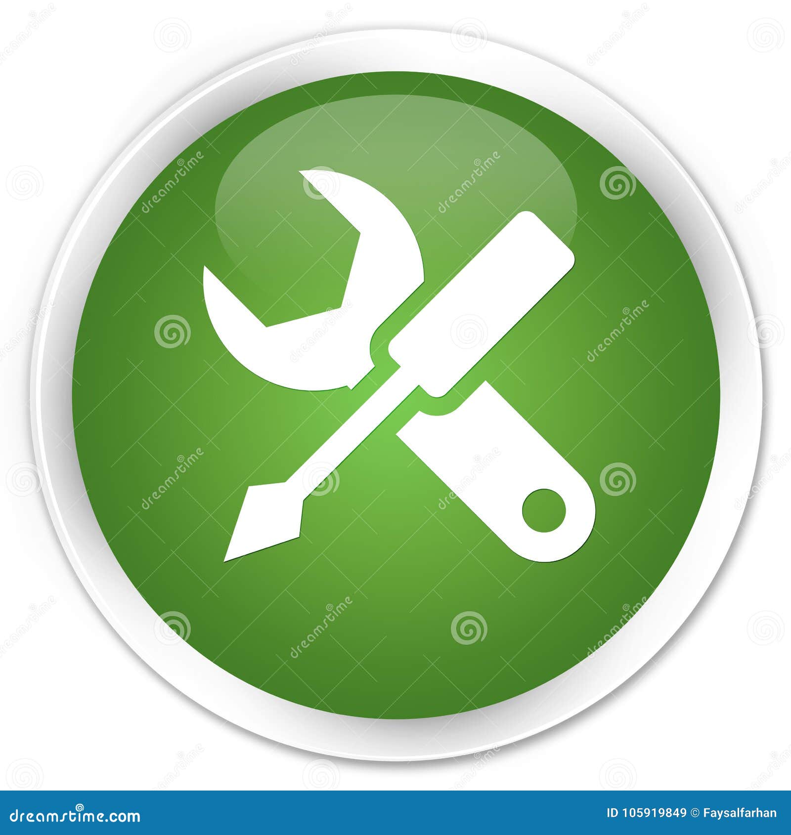 Settings Icon Premium Soft Green Round Button Stock Illustration ...