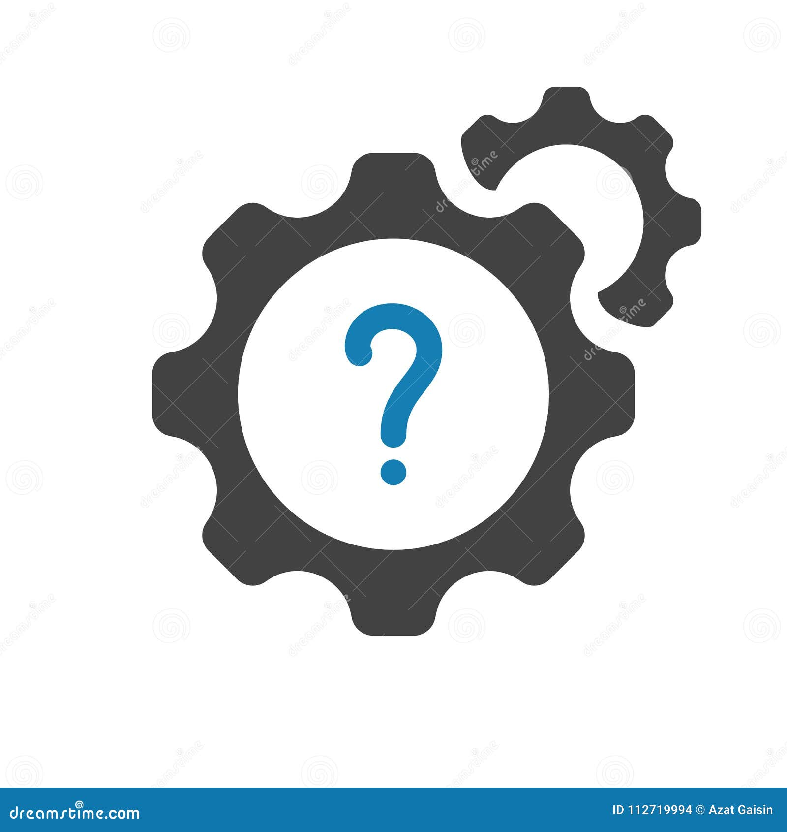 Settings Icon with Question Mark. Settings Icon and Help, How To, Info ...