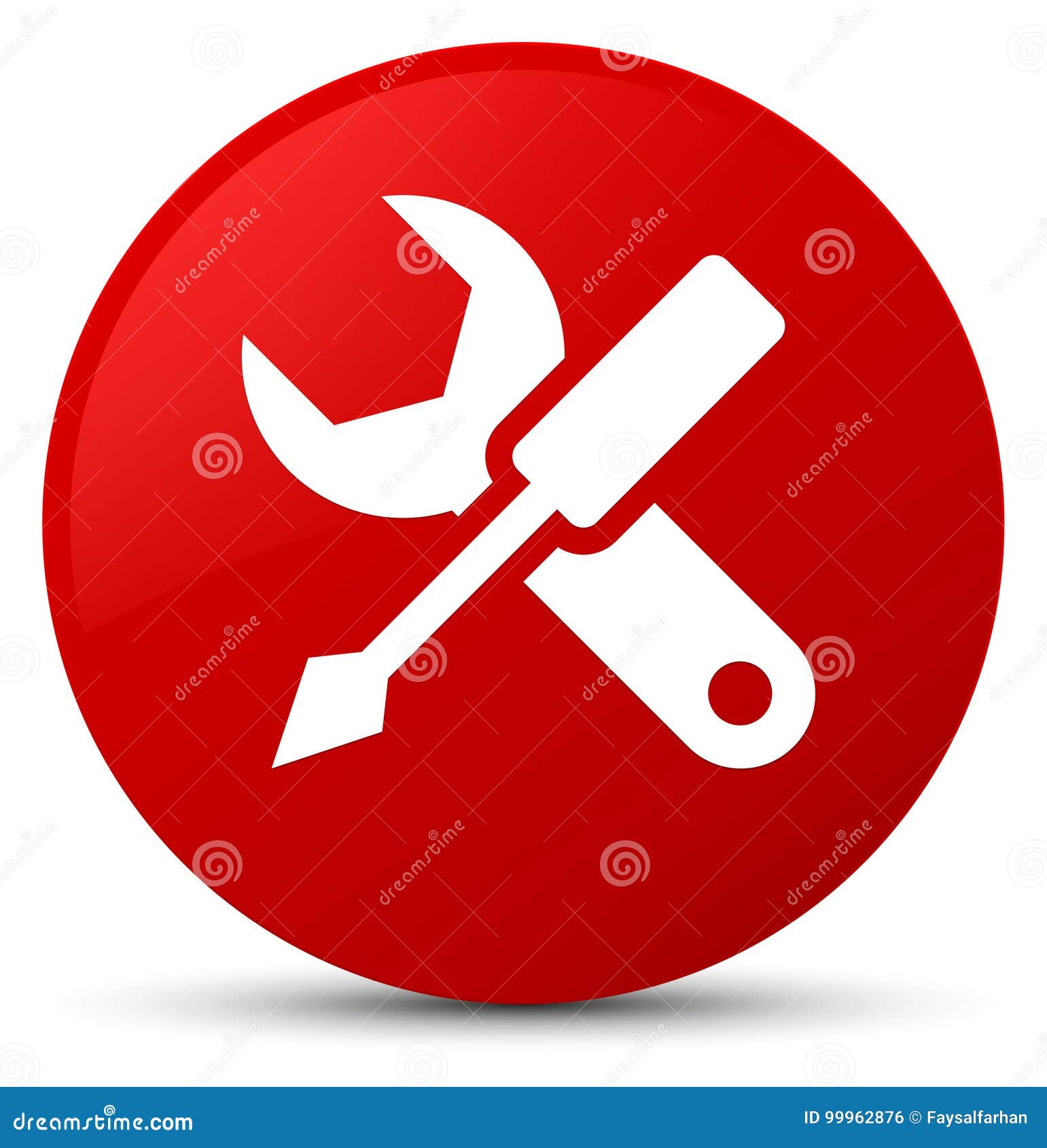 Settings Icon Red Round Button Stock Illustration - Illustration of ...