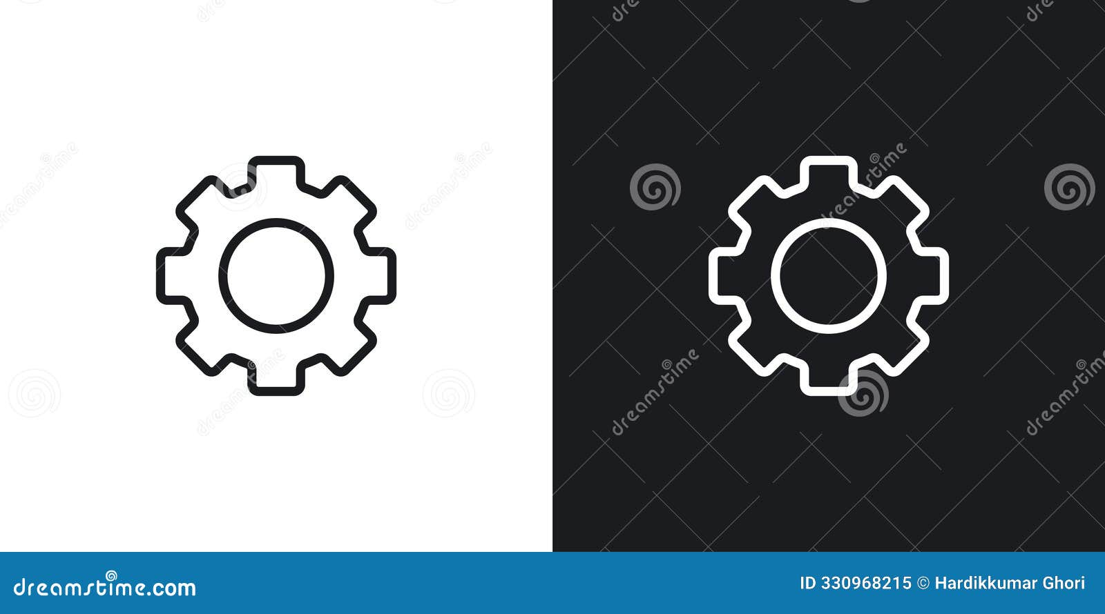 Settings Icon Set. Cogwheel Gear Computer Button in a Black Filled and ...