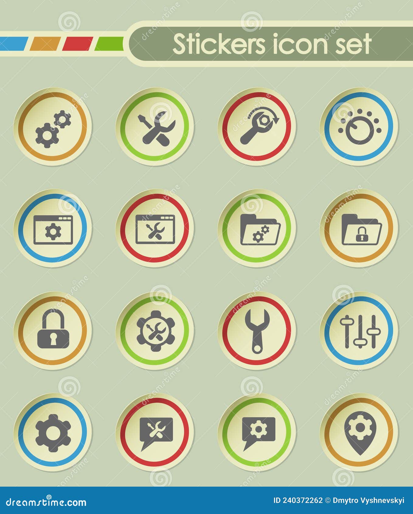 Settings icon set stock vector. Illustration of settings - 240372262