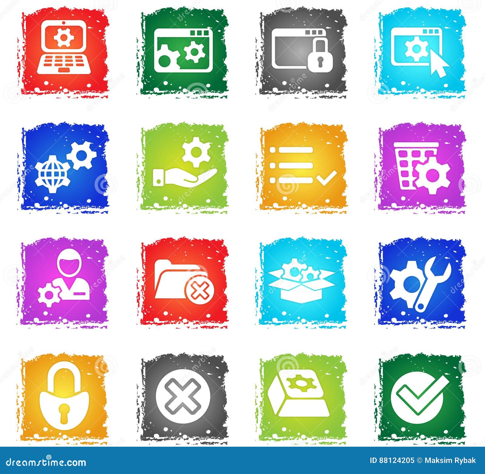 Settings icon set stock vector. Illustration of tools - 88124205