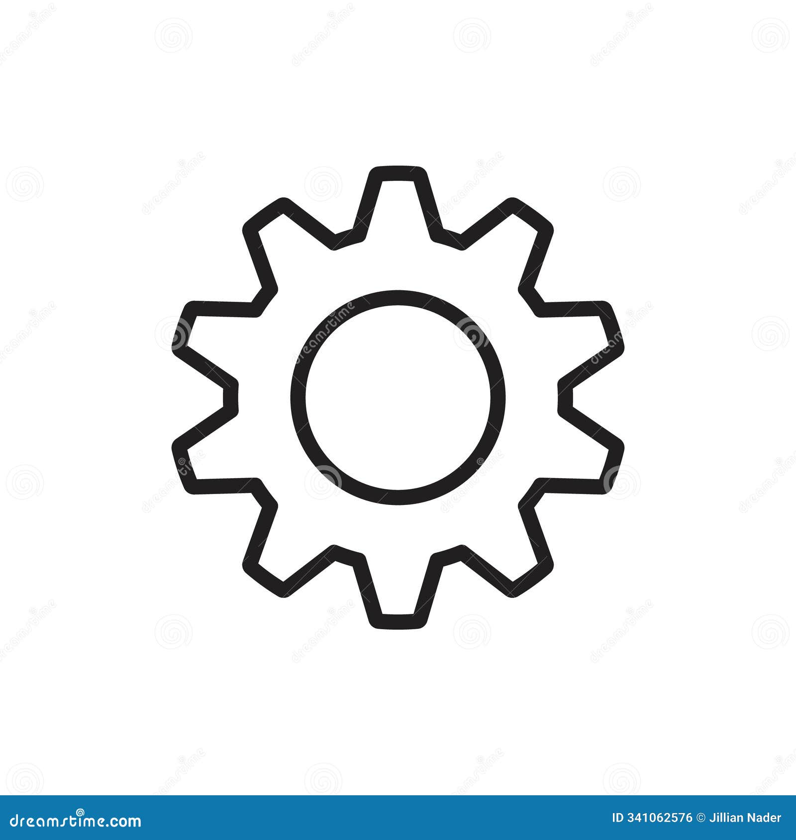 Settings Icon Simple Thin Outline Stock Vector - Illustration of ...