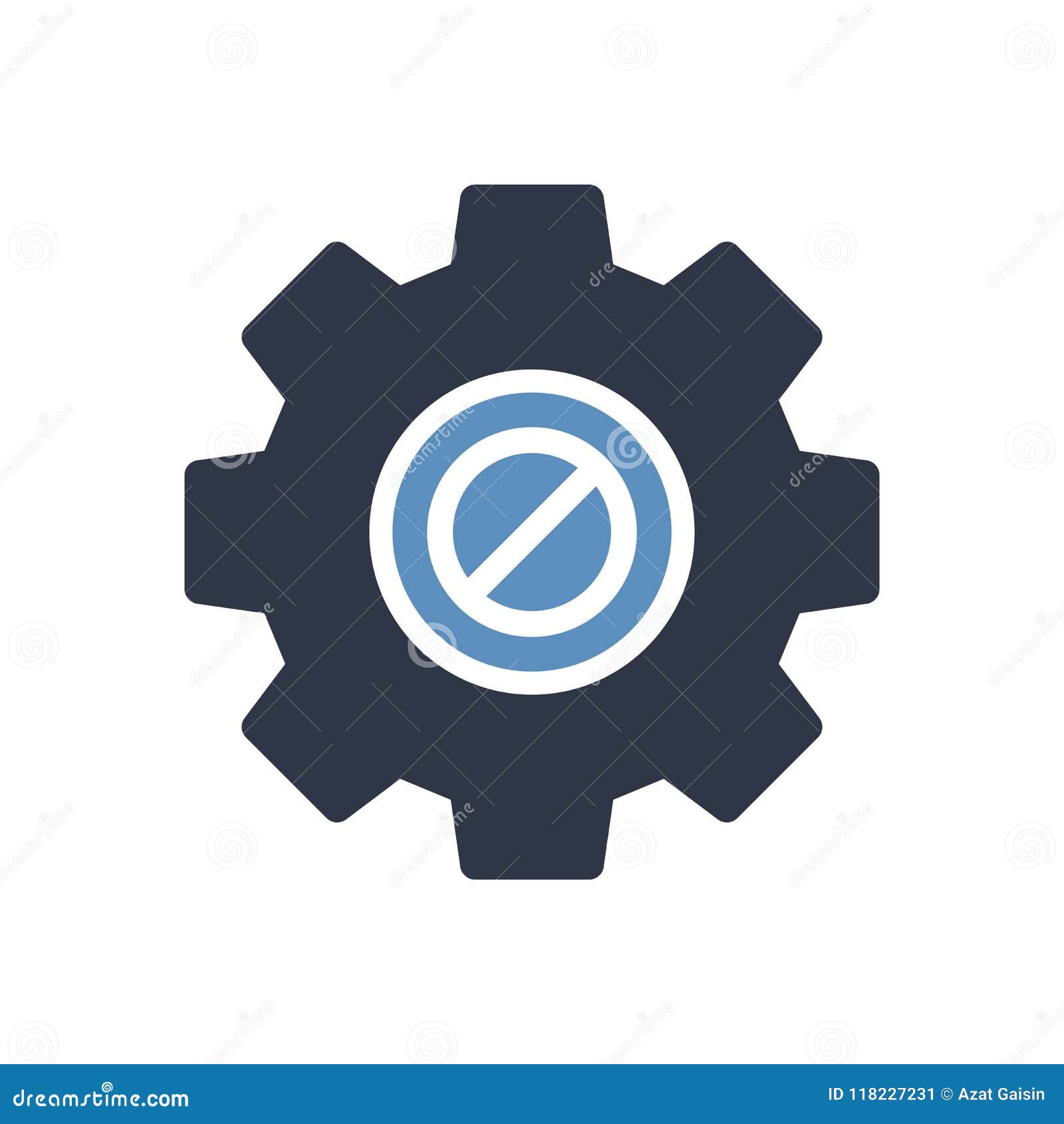 Settings Icon, Tools and Utensils Icon with Not Allowed Sign. Settings ...