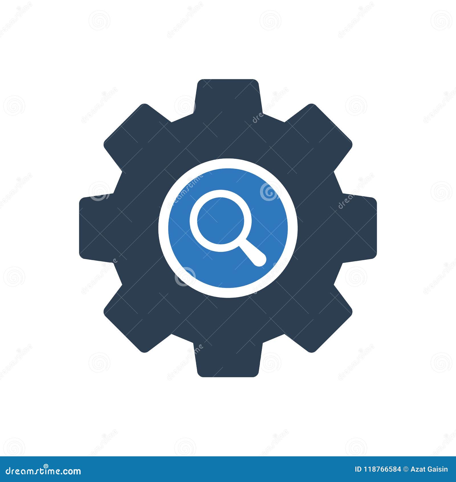 Settings Icon, Tools and Utensils Icon with Research Sign. Settings Icon and Explore, Find ...