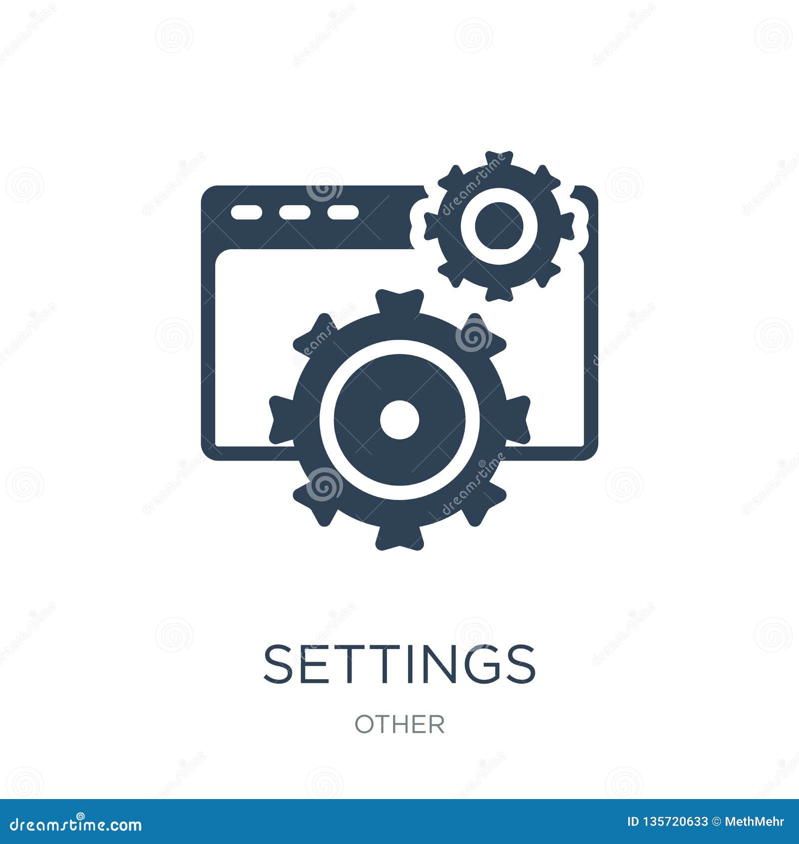 Settings Icon in Trendy Design Style. Settings Icon Isolated on White ...