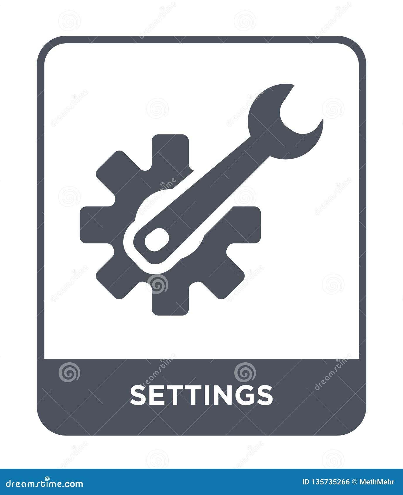 Settings Icon in Trendy Design Style. Settings Icon Isolated on White ...