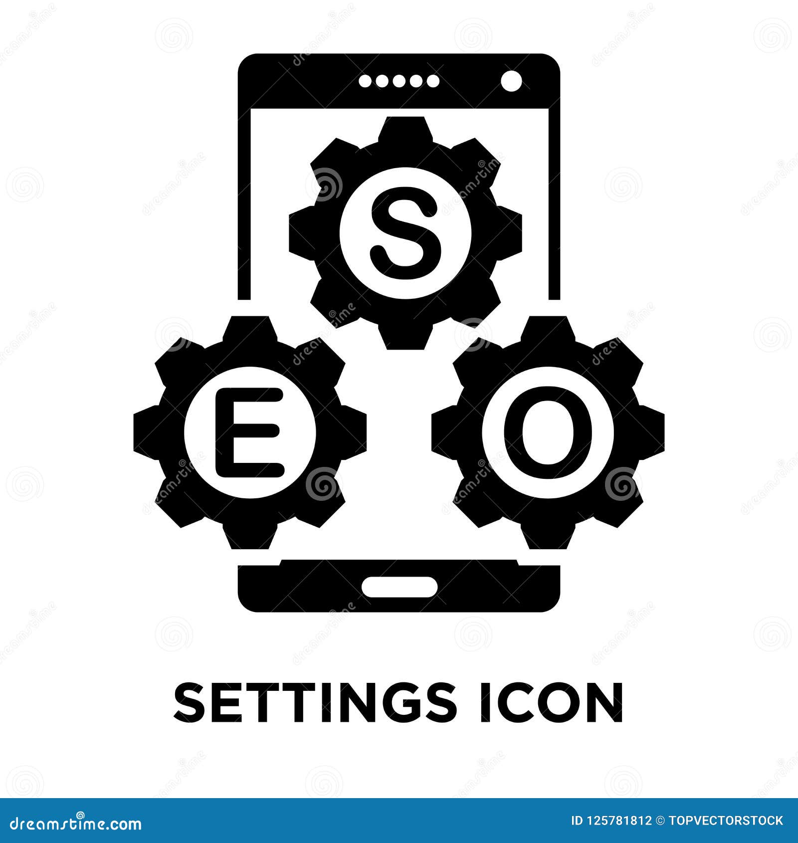 Settings Icon Vector Isolated on White Background, Logo Concept Stock ...