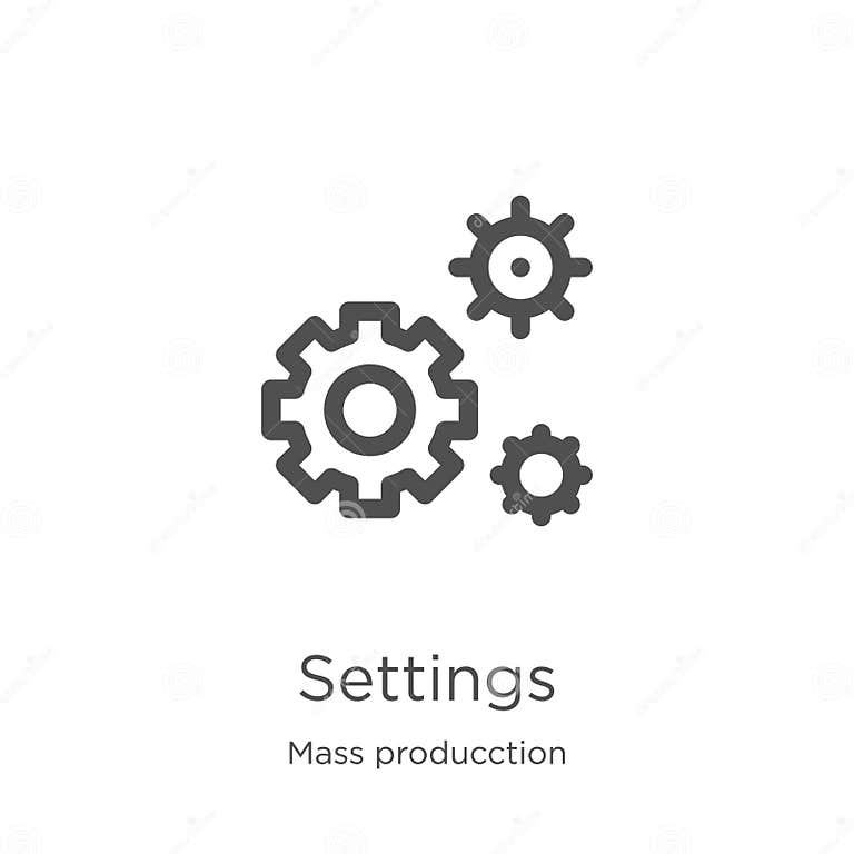 Settings Icon Vector from Mass Producction Collection. Thin Line ...