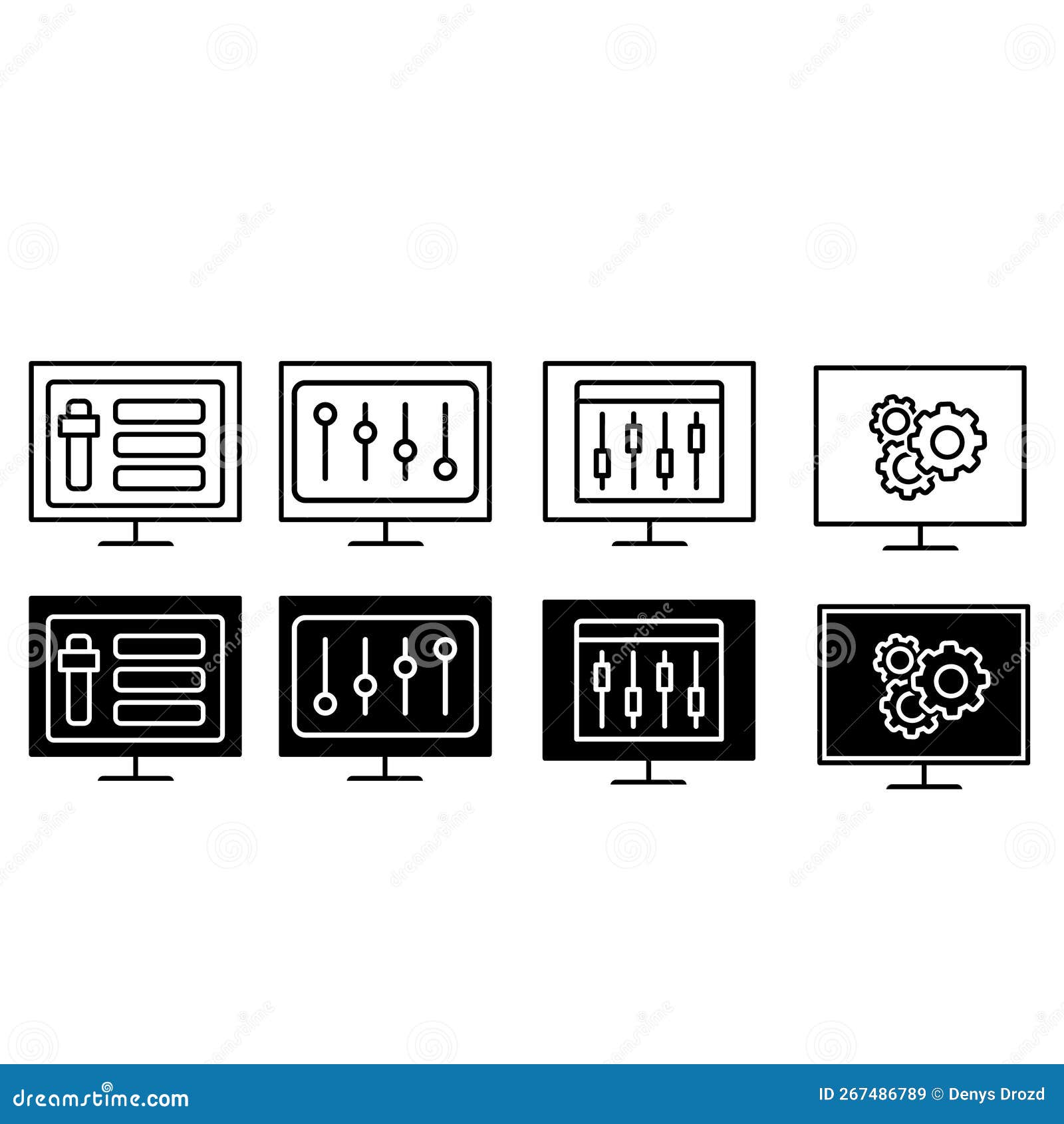 Settings Icon Vector Set. Options Illustration Sign Collection ...