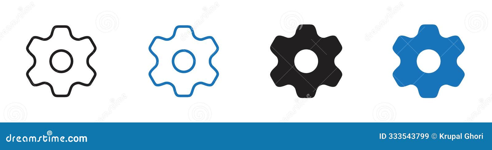 Settings Icon Vector Set Outline Stock Illustration - Illustration of ...