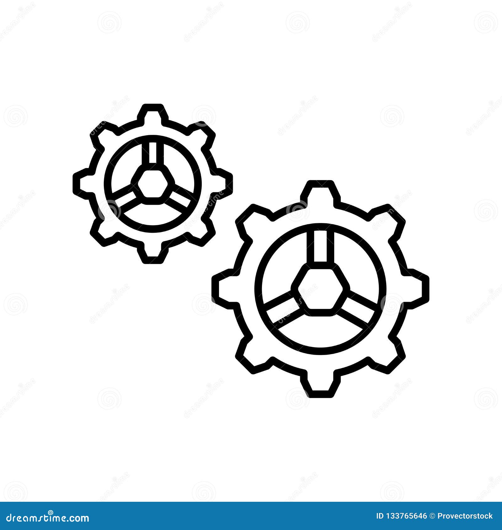 Settings Icon Vector Sign and Symbol Isolated on White Background ...