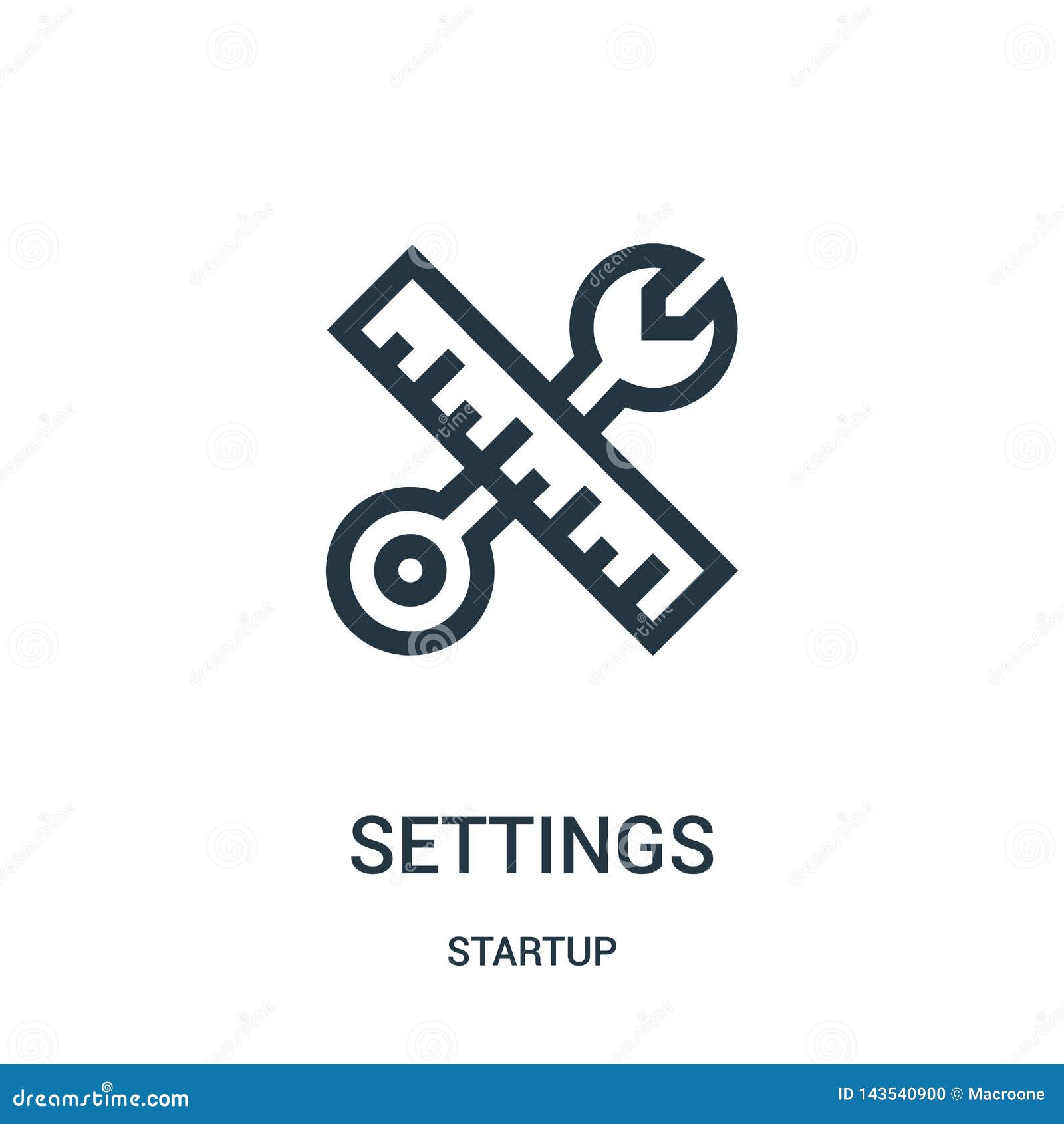 Settings Icon Vector from Startup Collection. Thin Line Settings ...