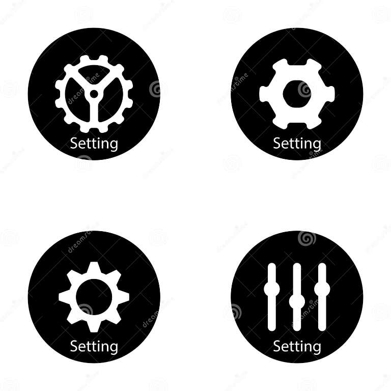 Settings icon vector stock illustration. Illustration of machinery ...