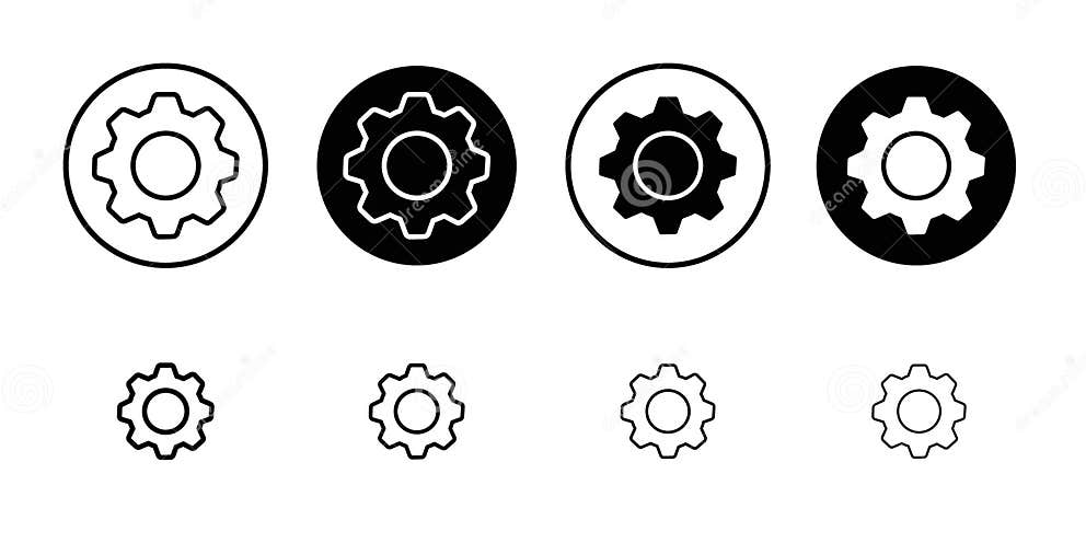 Settings Icon Outline Vector for Web Ui Stock Illustration ...