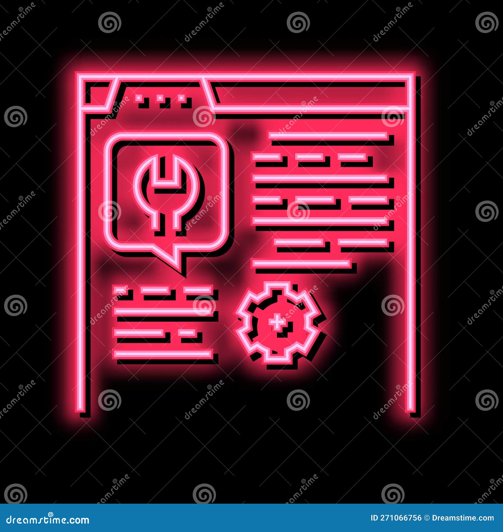 Settings Instruction Neon Glow Icon Illustration Stock Vector ...