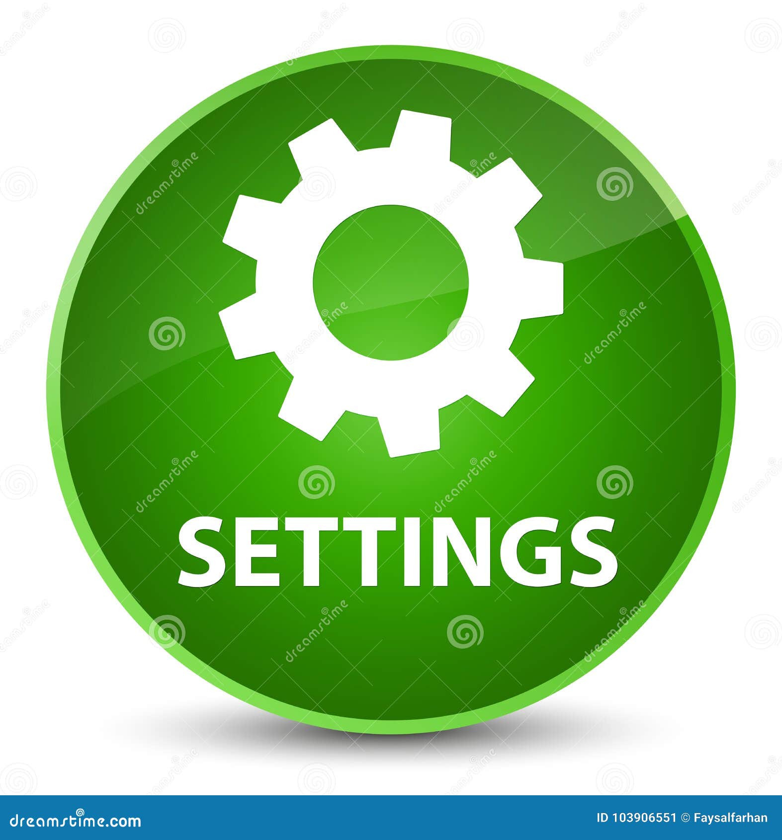 Settings Elegant Green Round Button Stock Illustration - Illustration ...