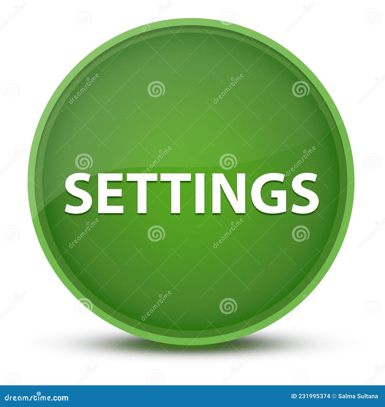 Settings Luxurious Glossy Green Round Button Abstract Stock ...