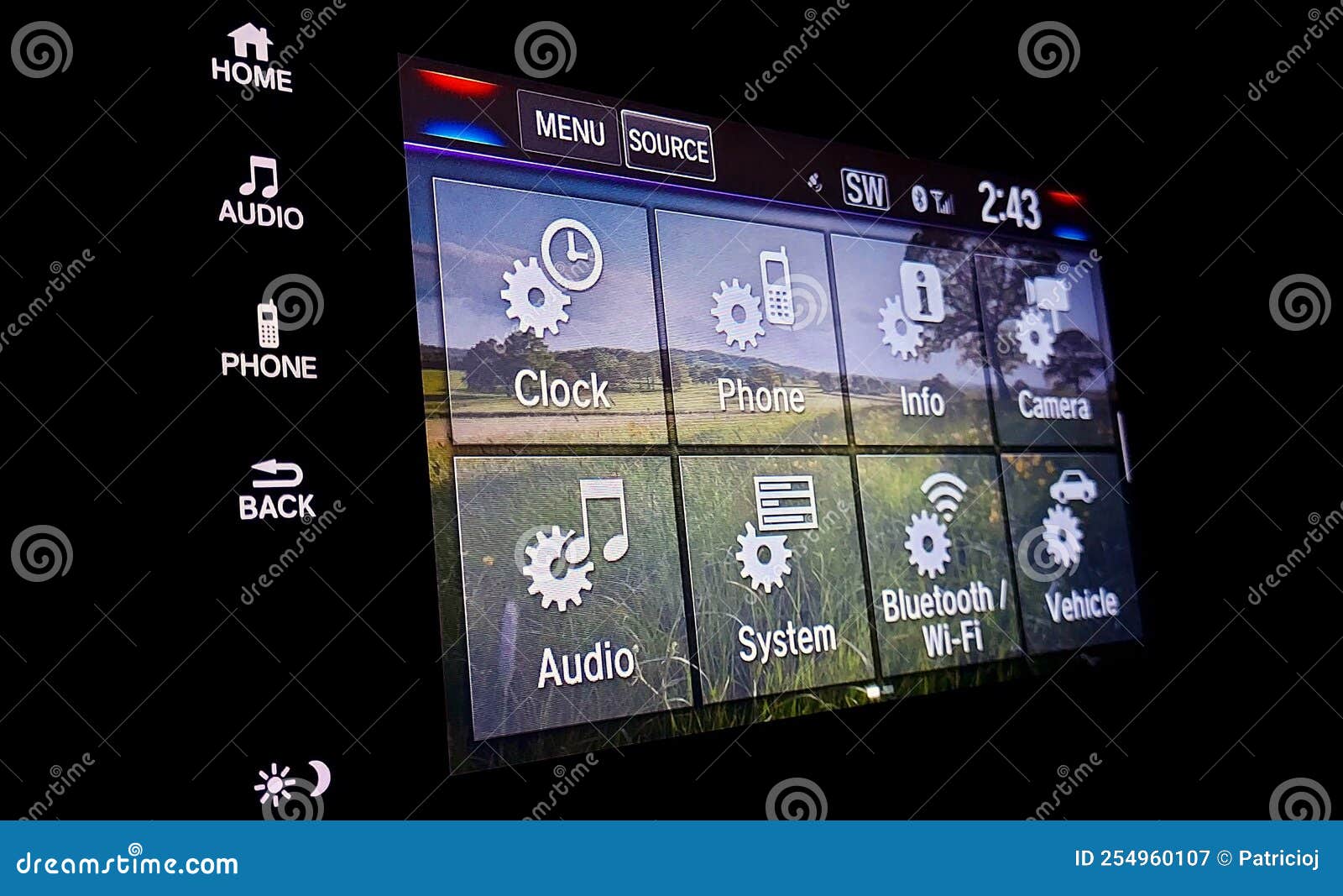 Settings Menu Message on Car Electronic Dashboard Editorial Photography ...