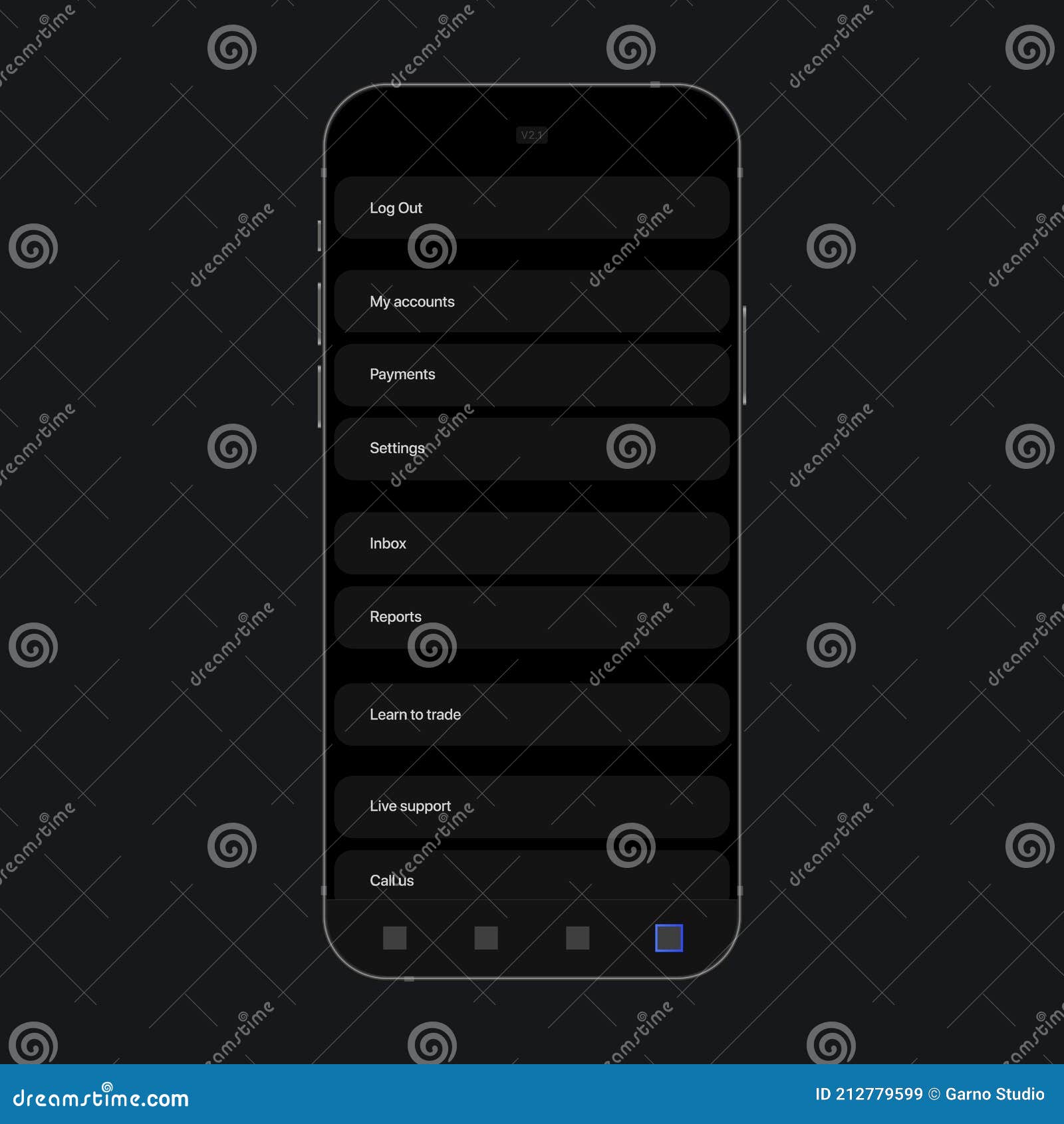 Account Settings Menu UI Screen Concept. Analytics App Stock Vector ...