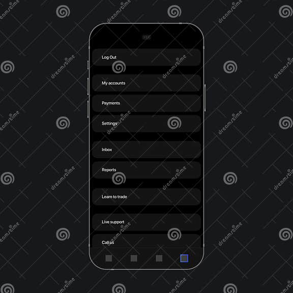 Account Settings Menu UI Screen Concept. Analytics App Stock Vector ...
