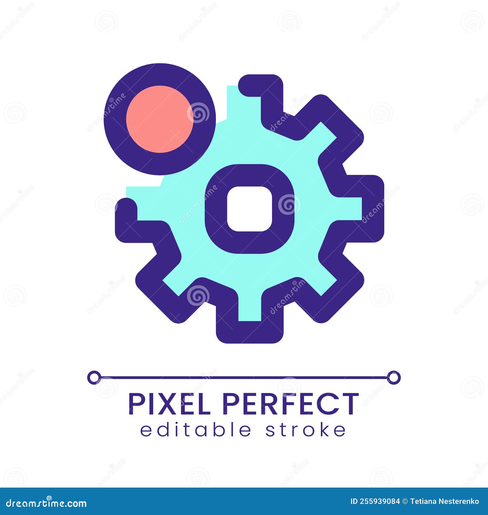 Settings Notification Pixel Perfect RGB Color Ui Icon Stock Vector - Illustration of element ...