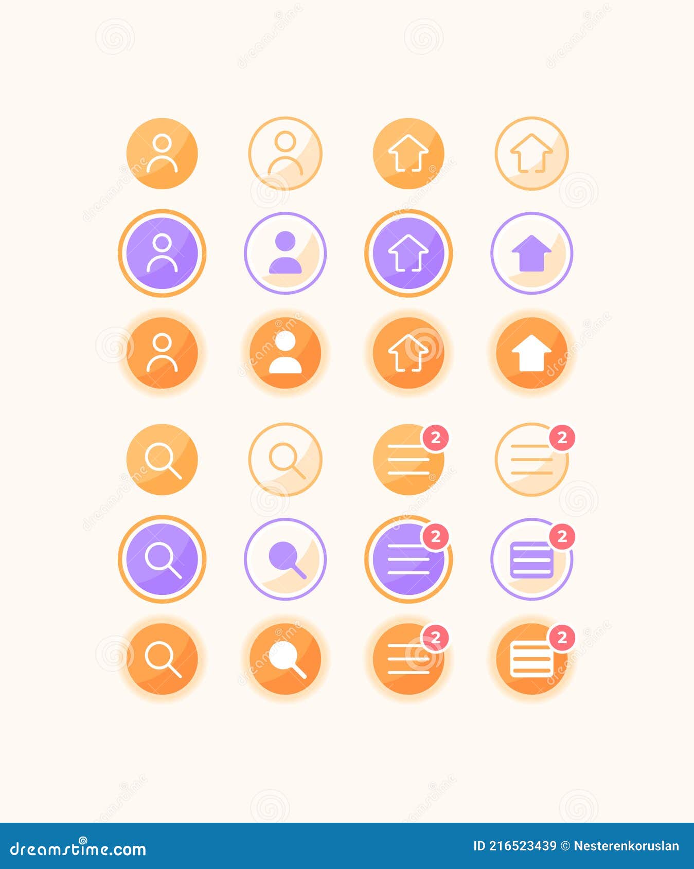 Settings Options for User Account UI Elements Kit Stock Vector ...