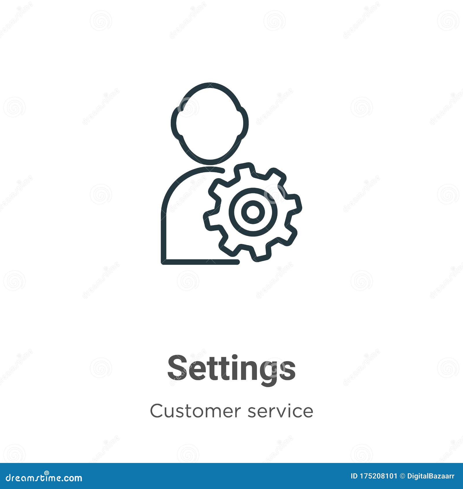 Settings Outline Vector Icon. Thin Line Black Settings Icon, Flat ...