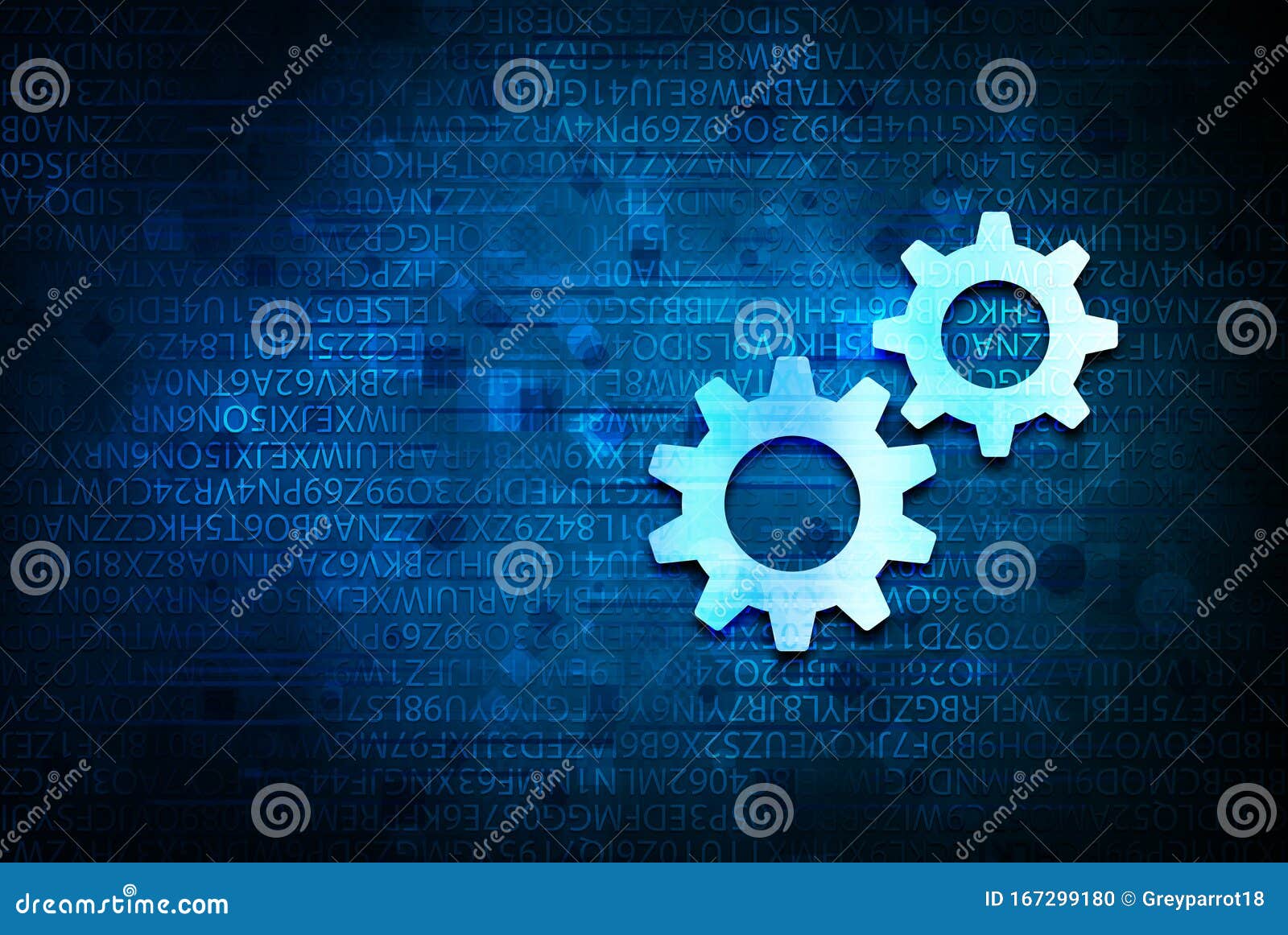 Settings Process Icon Abstract Blue Background Illustration Design ...