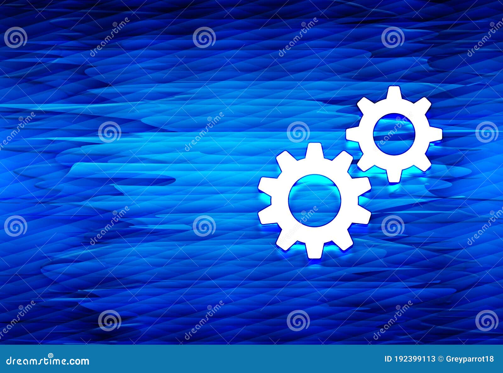Settings Process Icon Aqua Wave Abstract Blue Background Illustration ...