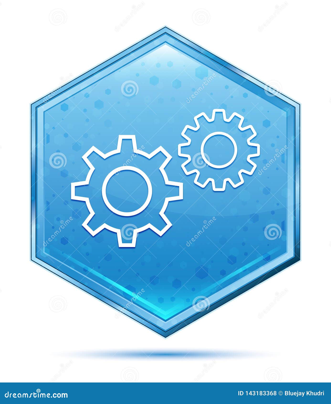 Settings Process Icon Crystal Blue Hexagon Button Stock Illustration ...
