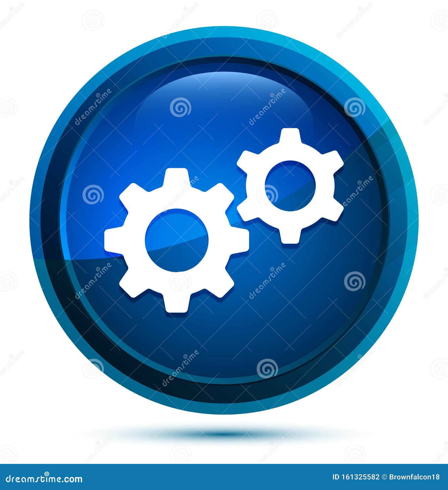 Settings Process Icon Elegant Blue Round Button Illustration Stock ...