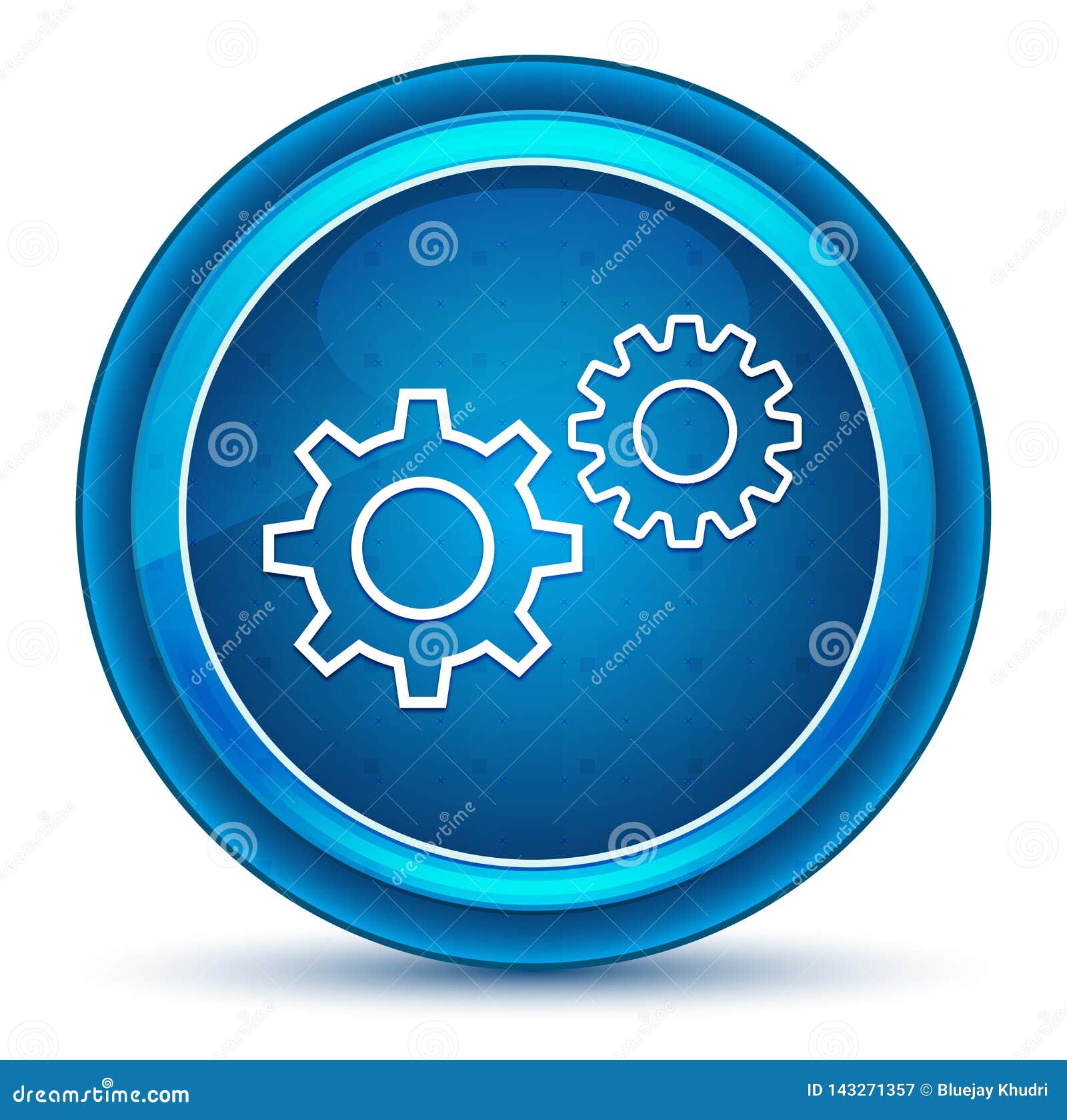 Settings Process Icon Eyeball Blue Round Button Stock Illustration ...