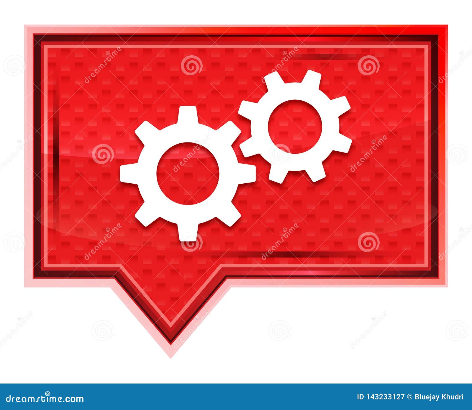 Settings Process Icon Misty Rose Pink Banner Button Stock Illustration ...