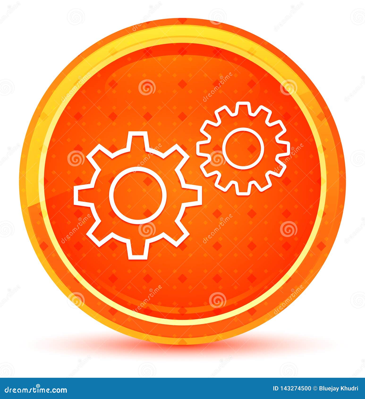 Settings Process Icon Natural Orange Round Button Stock Illustration ...