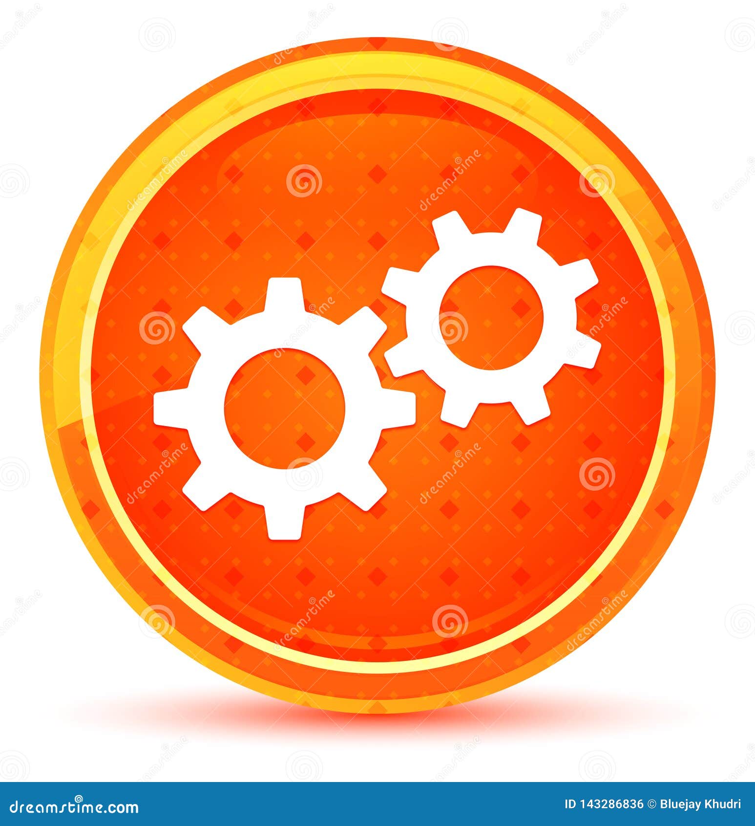Settings Process Icon Natural Orange Round Button Stock Illustration ...