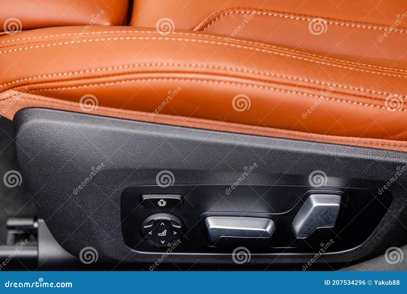 Settings of seat in a car stock photo. Image of leather - 207534296