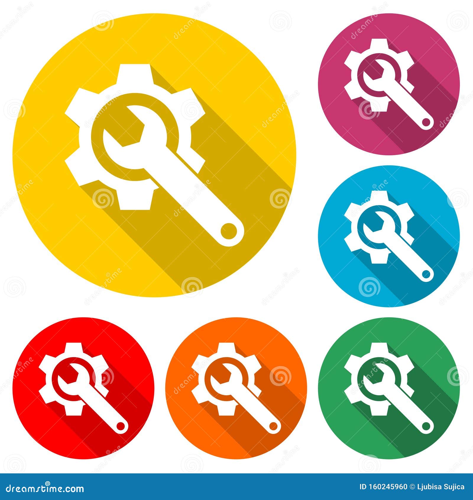 Settings sticker icons stock vector. Illustration of icons - 160245960