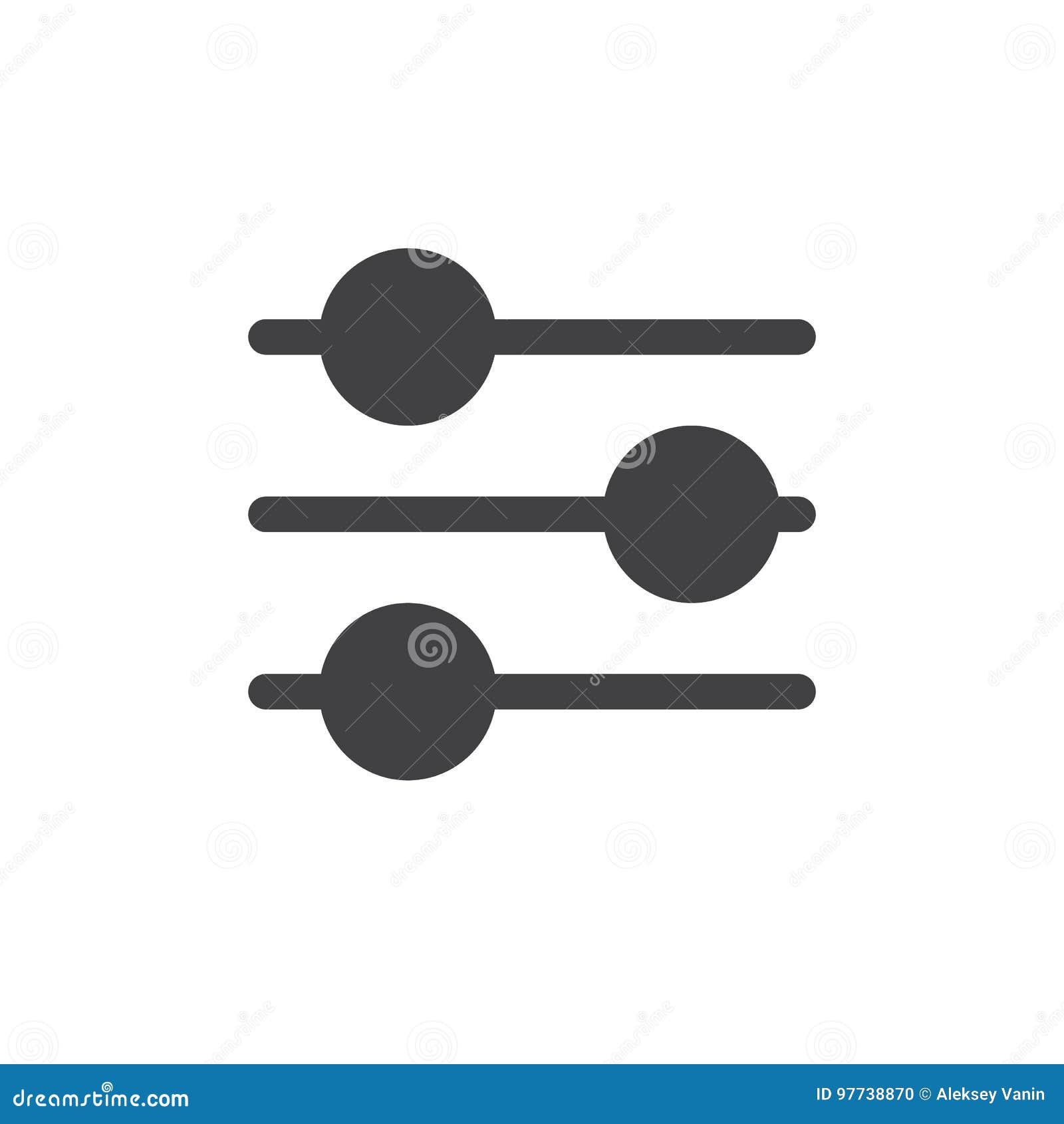 Settings Sliders Simple Icon Vector Stock Vector - Illustration of ...
