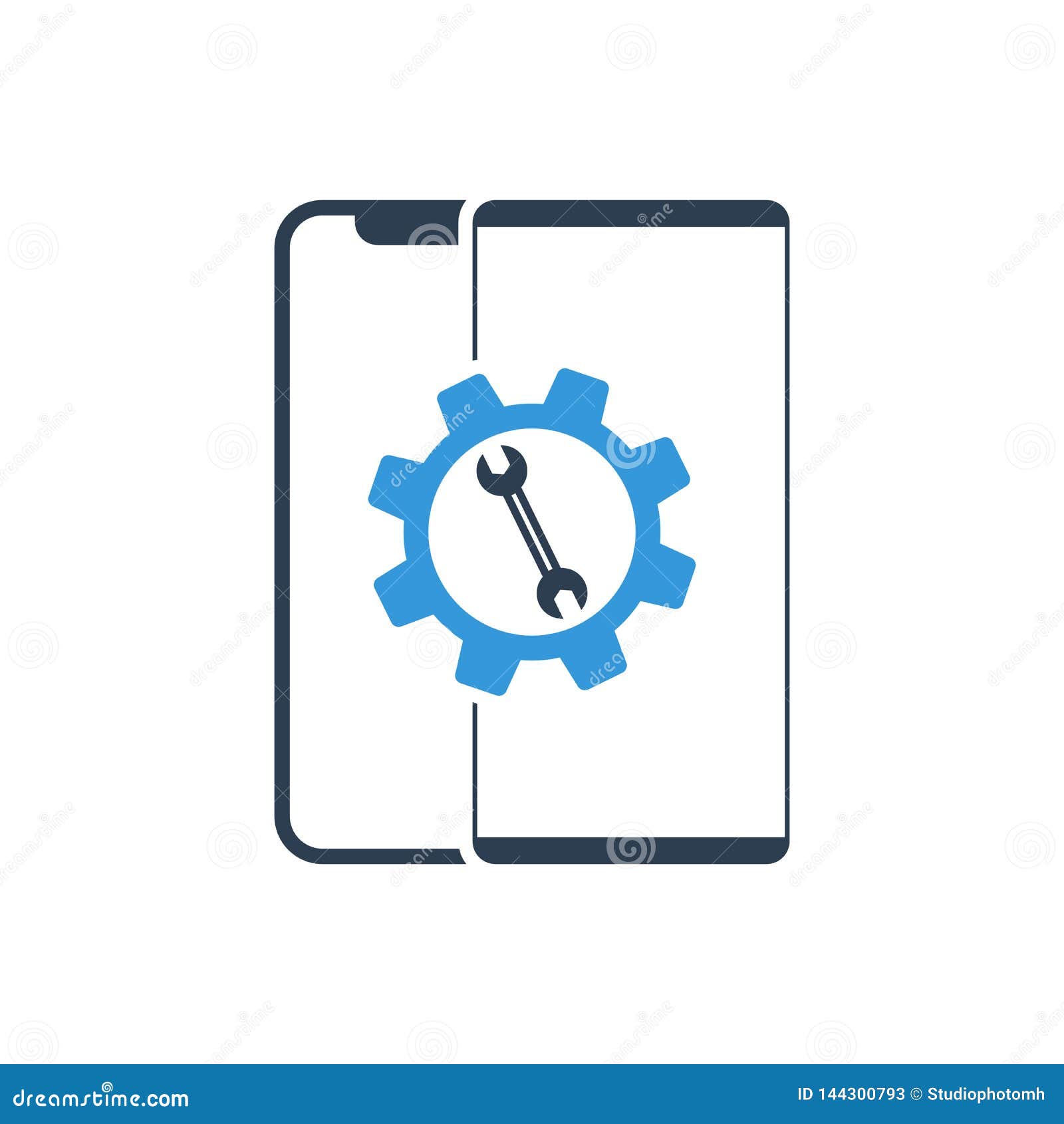 Settings on Smartphone Screen. Phone Fix Repair Icon Logo Vector Stock ...